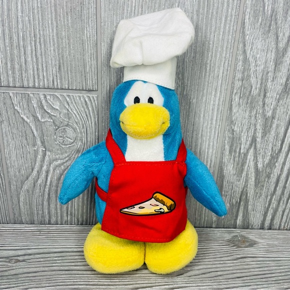 Disney | Accents | Disney Club Penguin Plush Pizza Chef Blue Stuffed ...